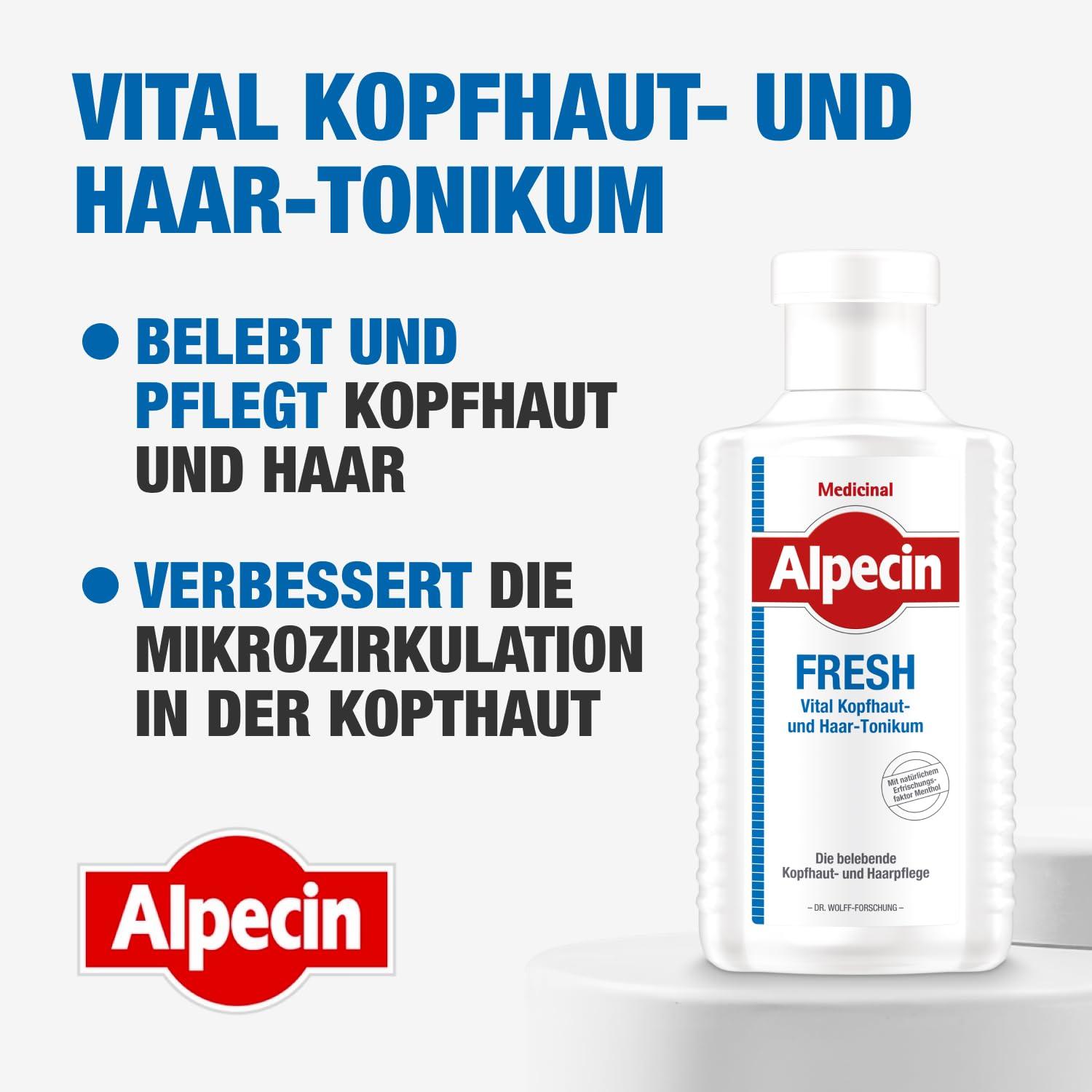 Alpecin Medicinal FRESH Hair Tonic 400ml - Invigorating Scalp & Hair ...