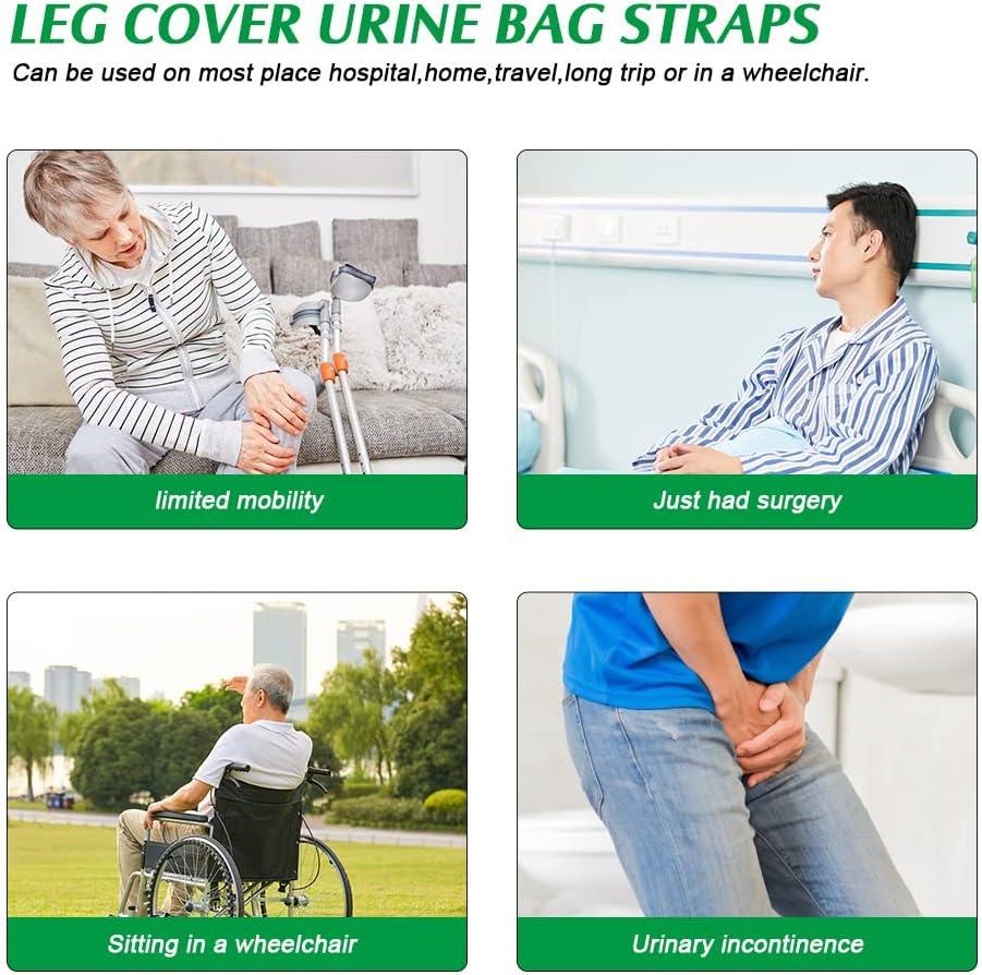 Foley Leg Bag Holder - 2Pcs Fabric Catheter Sleeve for Legs (L ...