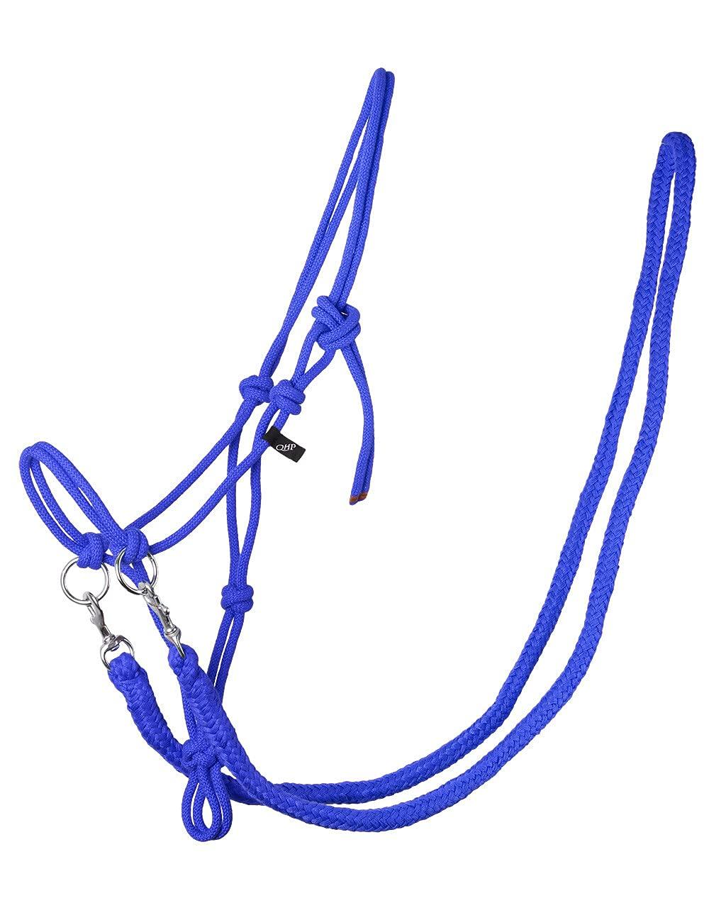 QHP Knotted Halter with Reins - 10mm Thick Rope for Shetland Ponies ...