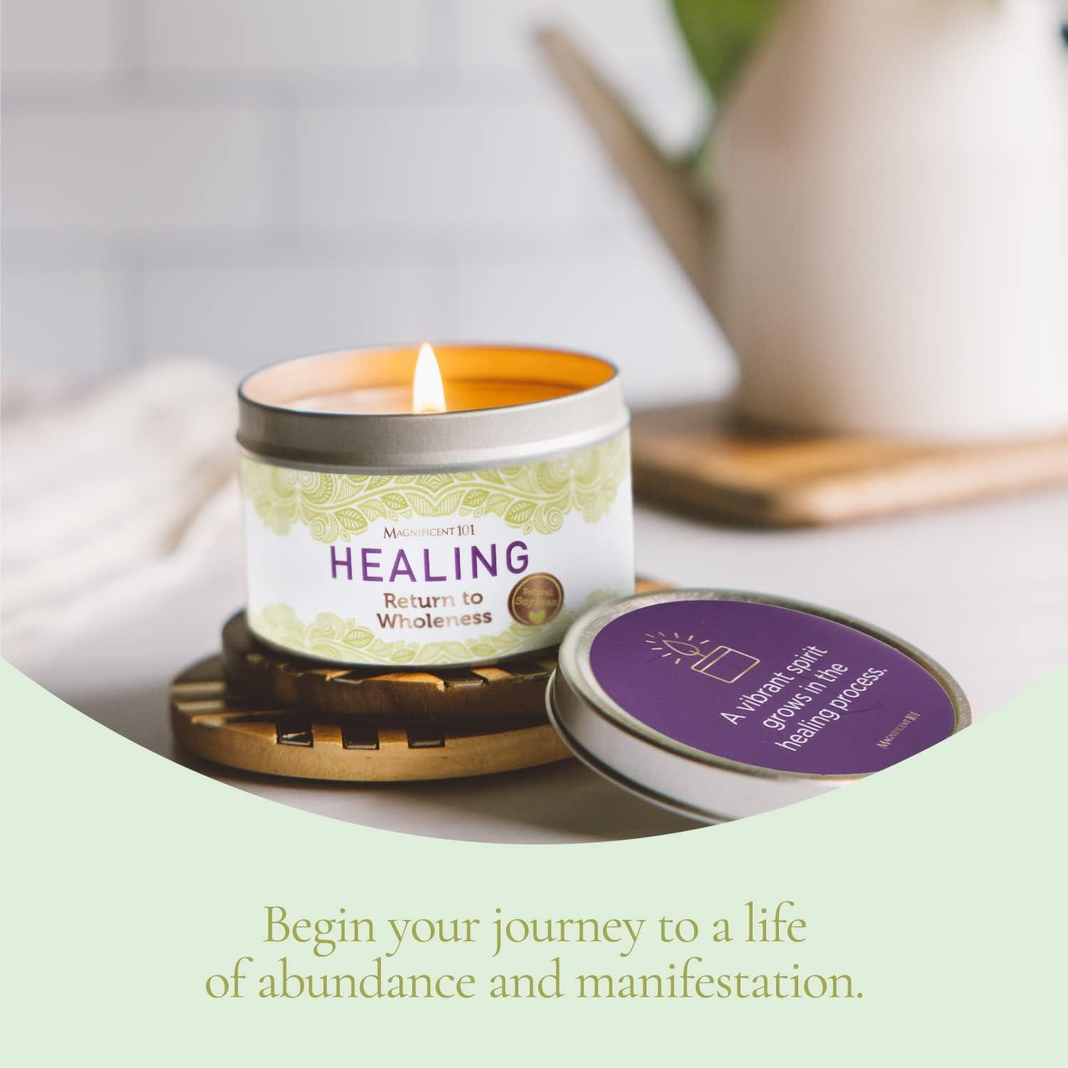 MAGNIFICENT 101 Healing Aromatherapy Candle - Sage Palo Santo Lavender ...