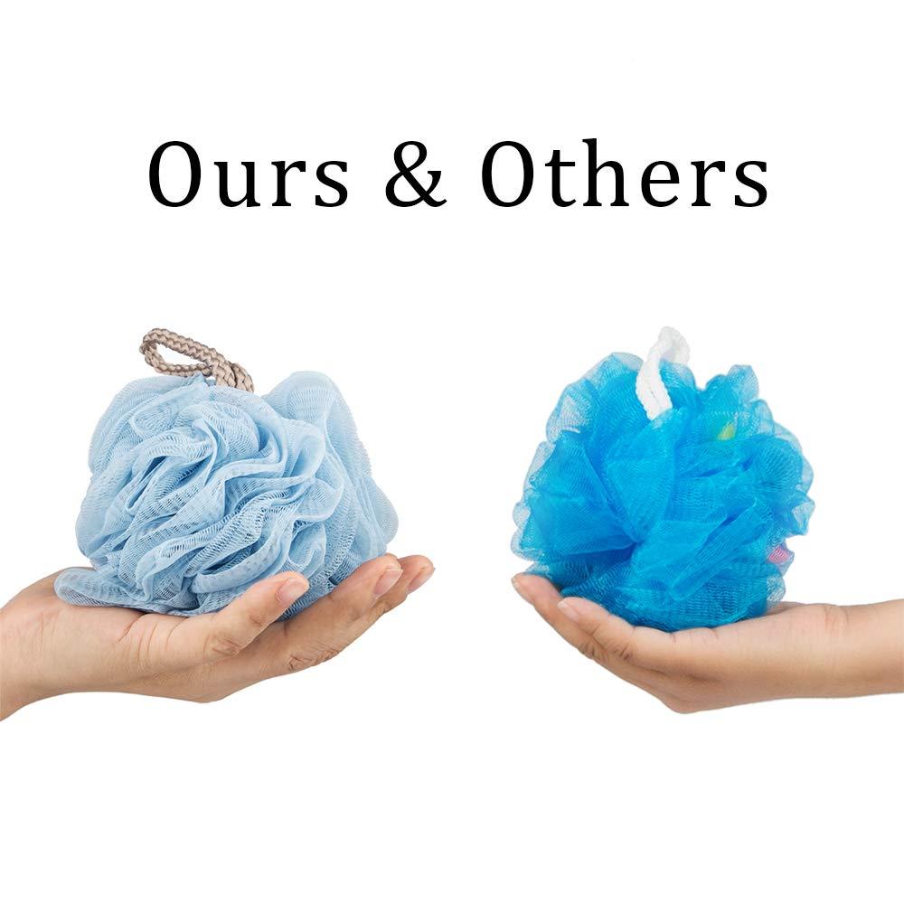 Pack of 4 Extra Large Bath Loofah Sponges - SourceTon Mesh Pouf ...