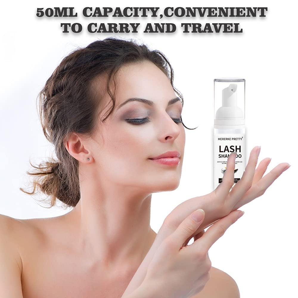 Sensitive Eyelash Extension Shampoo 50ml + Brush - Paraben & Sulfate ...