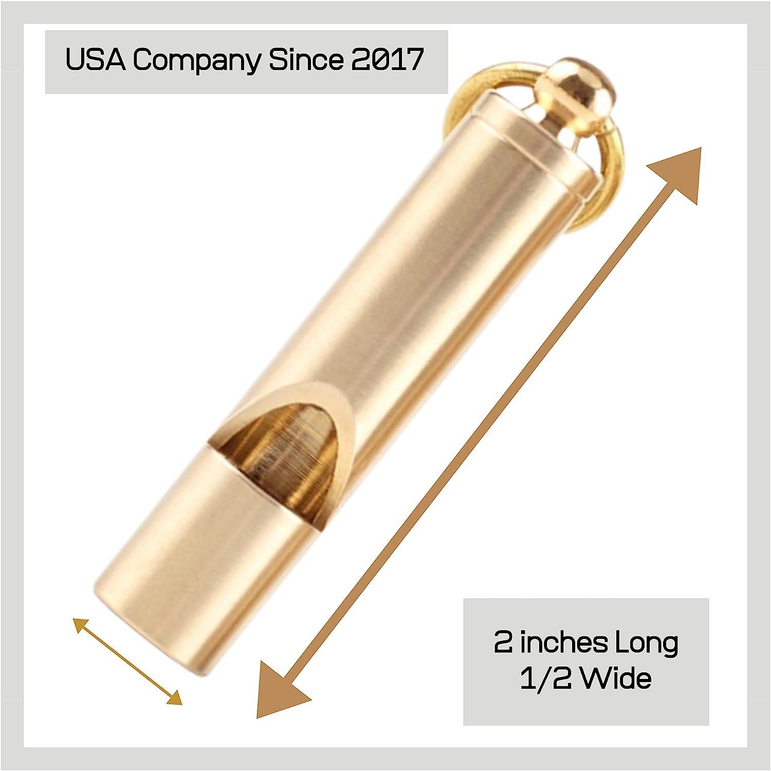 FUTURESTEPS Premium Brass Whistles Set of 2 with Black Lanyard - Loud ...