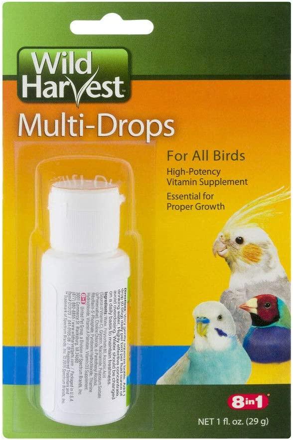 Wild Harvest 8-in-1 Multi-Drops for All Birds - High-Potency Vitamin ...