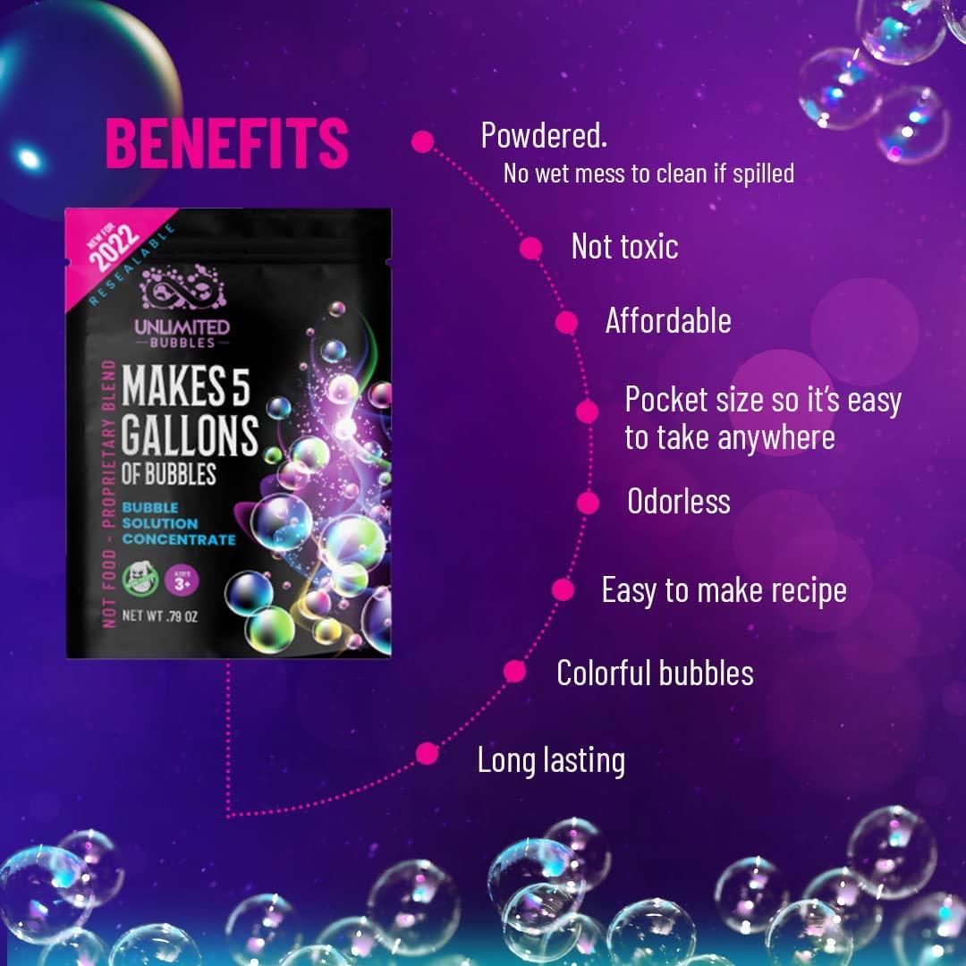 Non-Toxic Bubble Solution Powder for Machines, Wands, and Refills ...