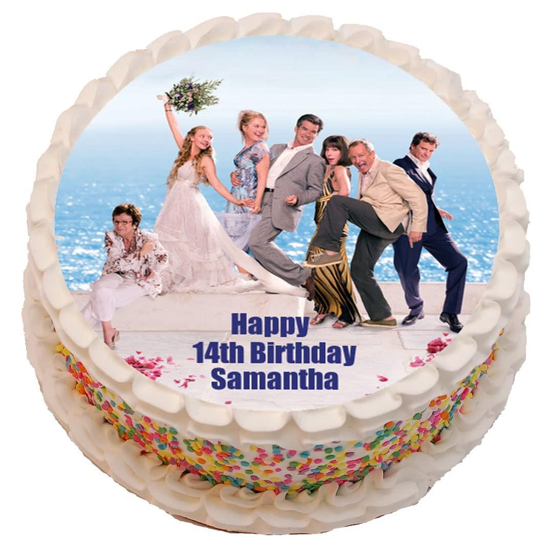 Mamma Mia Movie Personalised PRE-CUT Cake Topper 8 Inch Round Edible ...