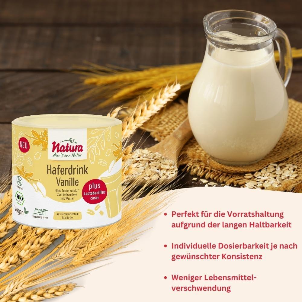 Natura Organic Oat Drink Powder with Vanilla | Sugar-Free Gluten-Free ...