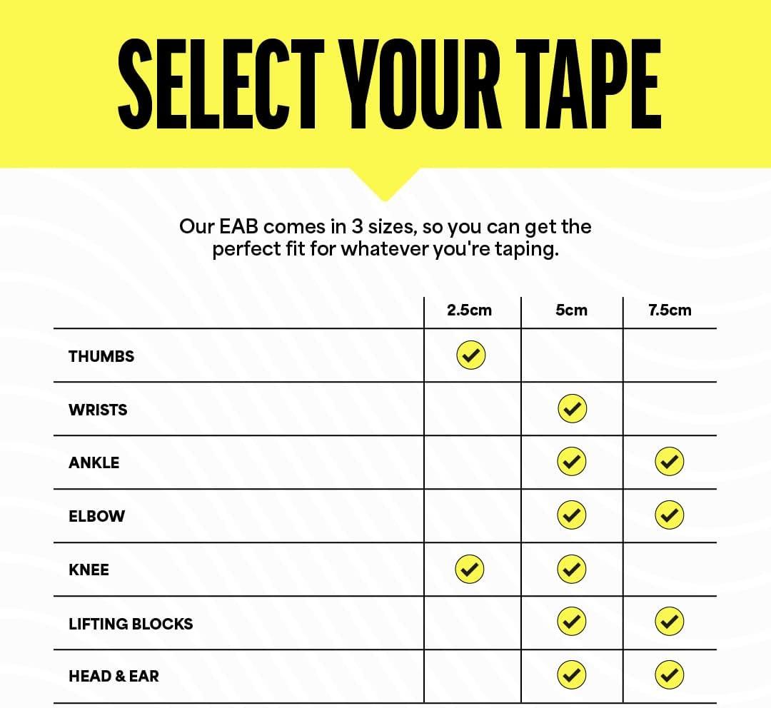 6 Rolls - SPORTTAPE EAB Fabric Strapping Tape - 2.5cm x 4.5m | Thumb ...