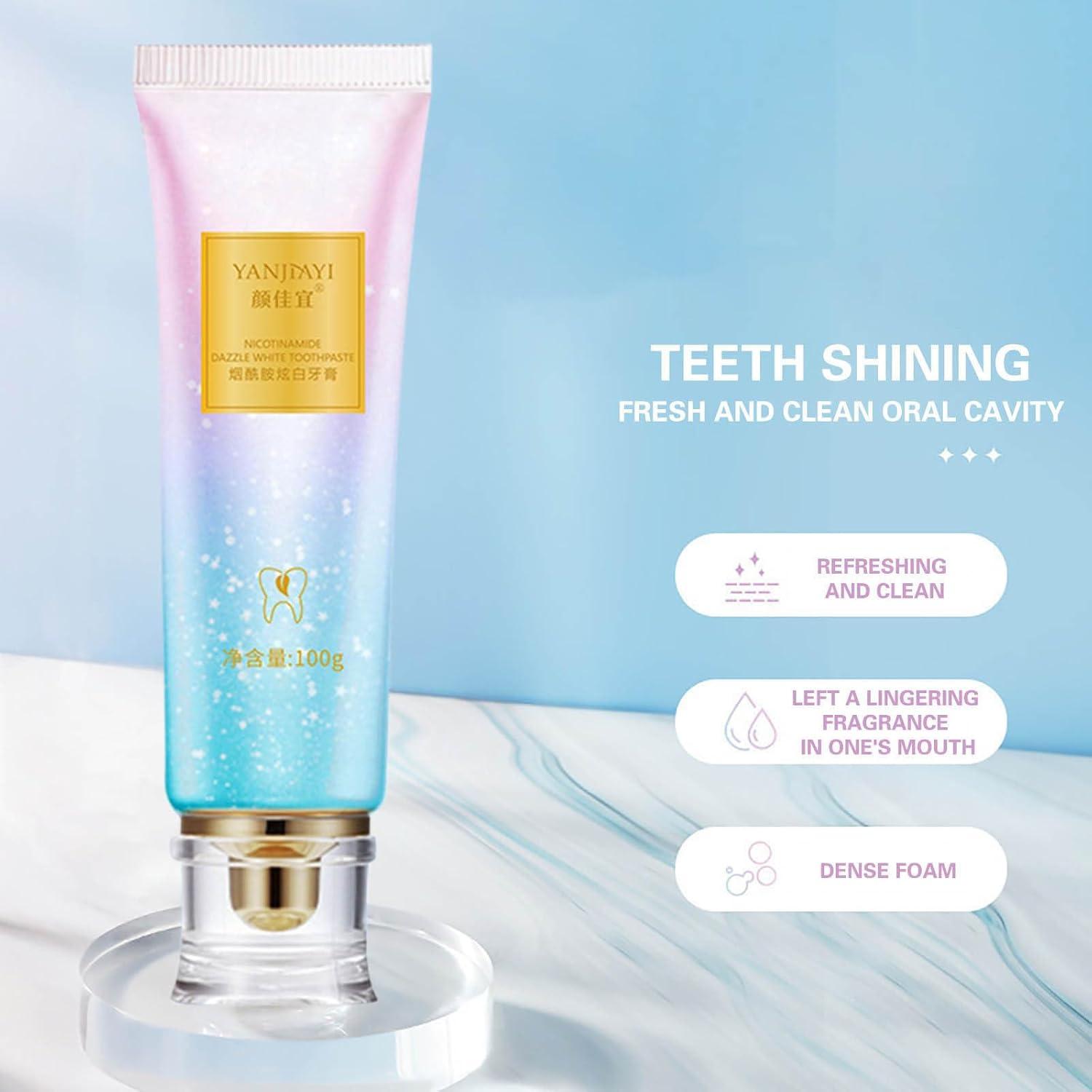 Nicotinamide Dazzle White Toothpaste - Deep Clean Whitening Enamel ...