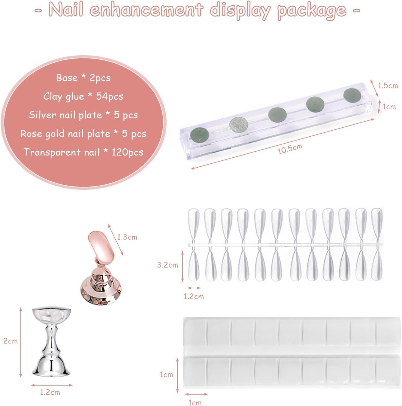 Acrylic Nail Art Display Stand Set with 54 White Adhesive & 120 ...