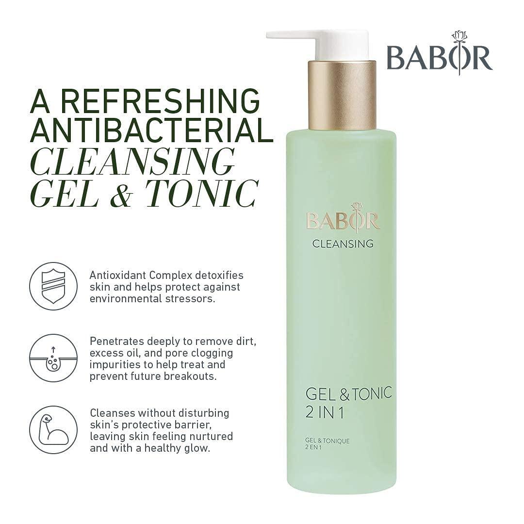 BABOR Gel and Tonic 2 in 1 - Oil-Free Anti-Bacterial Facial Cleanser ...