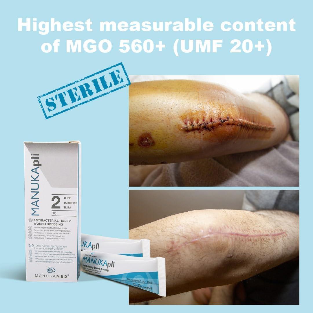ManukaMed MANUKApli Sterile Wound Dressing 100% Bioactive MGO 560 ...