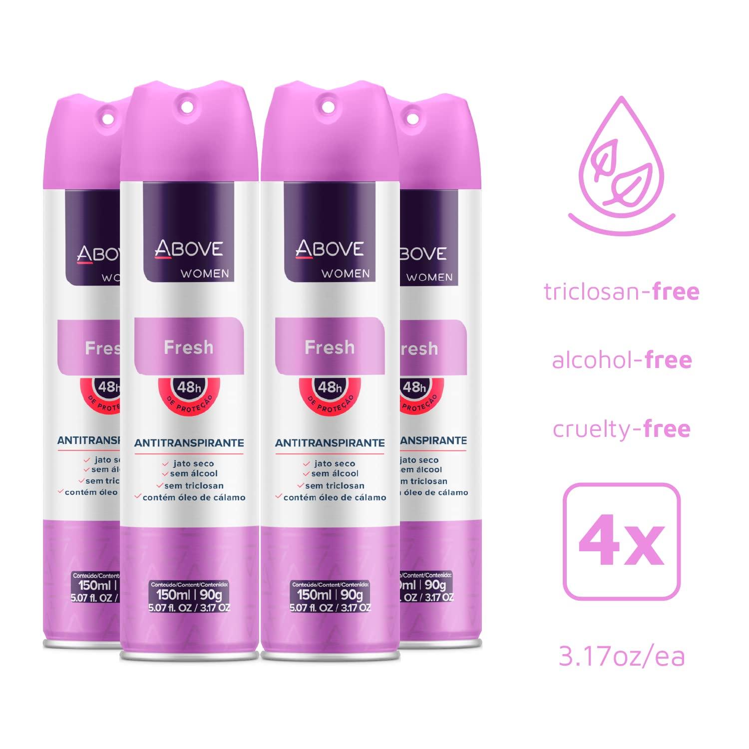 Above Fresh Spray Deodorant for Women - 48hr Antiperspirant Dry Spray ...