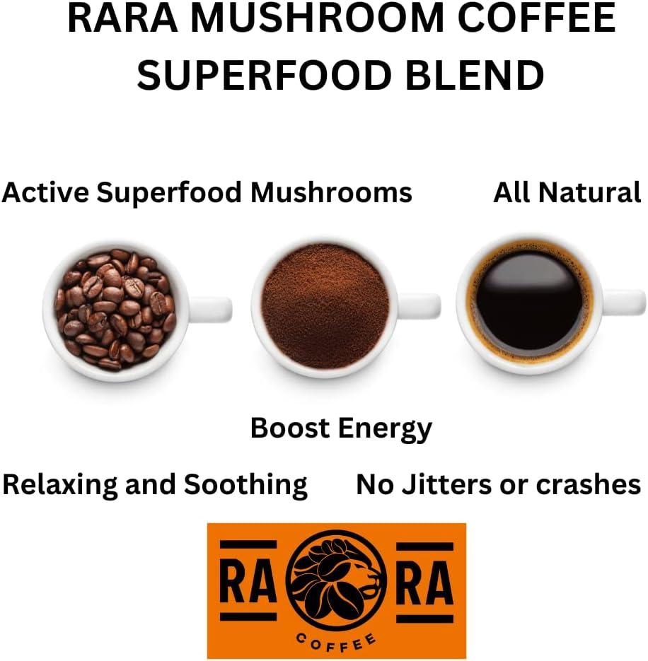 RARA Mocha Mushroom Coffee Blend - 50g - Instant Arabica Coffee with ...