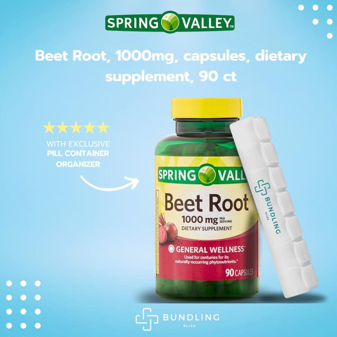 Spring Valley Beet Root 1000mg Dietary Supplement - 90 Count with 7 Day ...