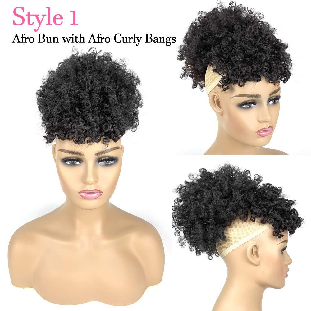 Allyreetress Afro Puff Drawstring Ponytail with Bangs - Short Kinky ...