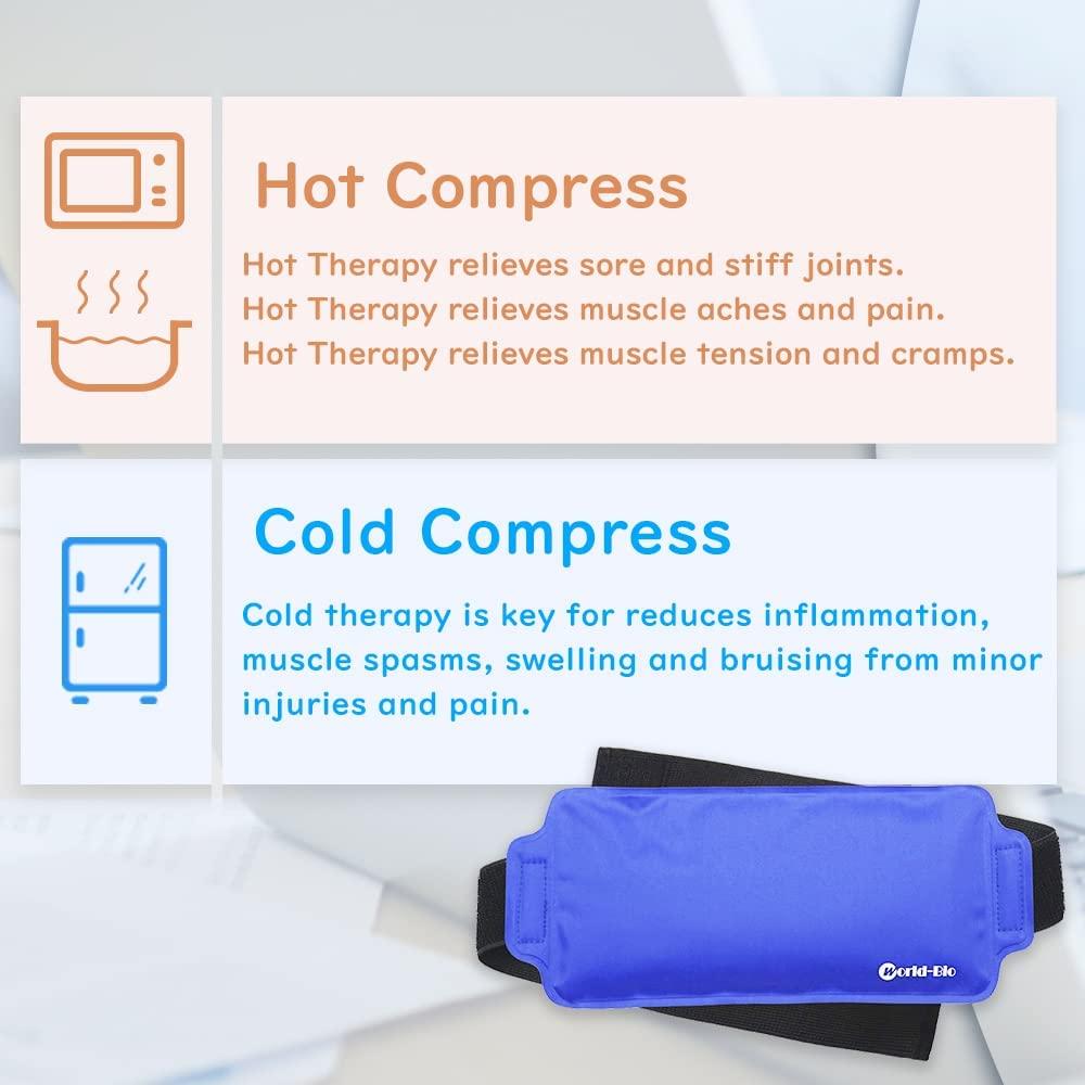 Adjustable Ice Pack Wrap for Injuries - 2 Reusable Hot Cold Packs for ...