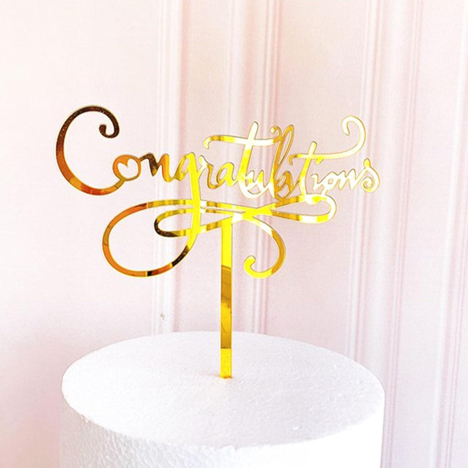 ALEGRE Graduation Cake Decoration Gold Graduation Cake Topper Pack of 8 ...