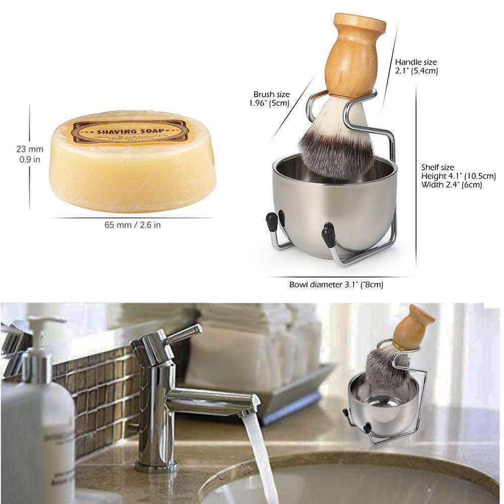 Men's Shaving Brush Kit with Badger Hair Brush, Goat Milk Shaving Soap ...