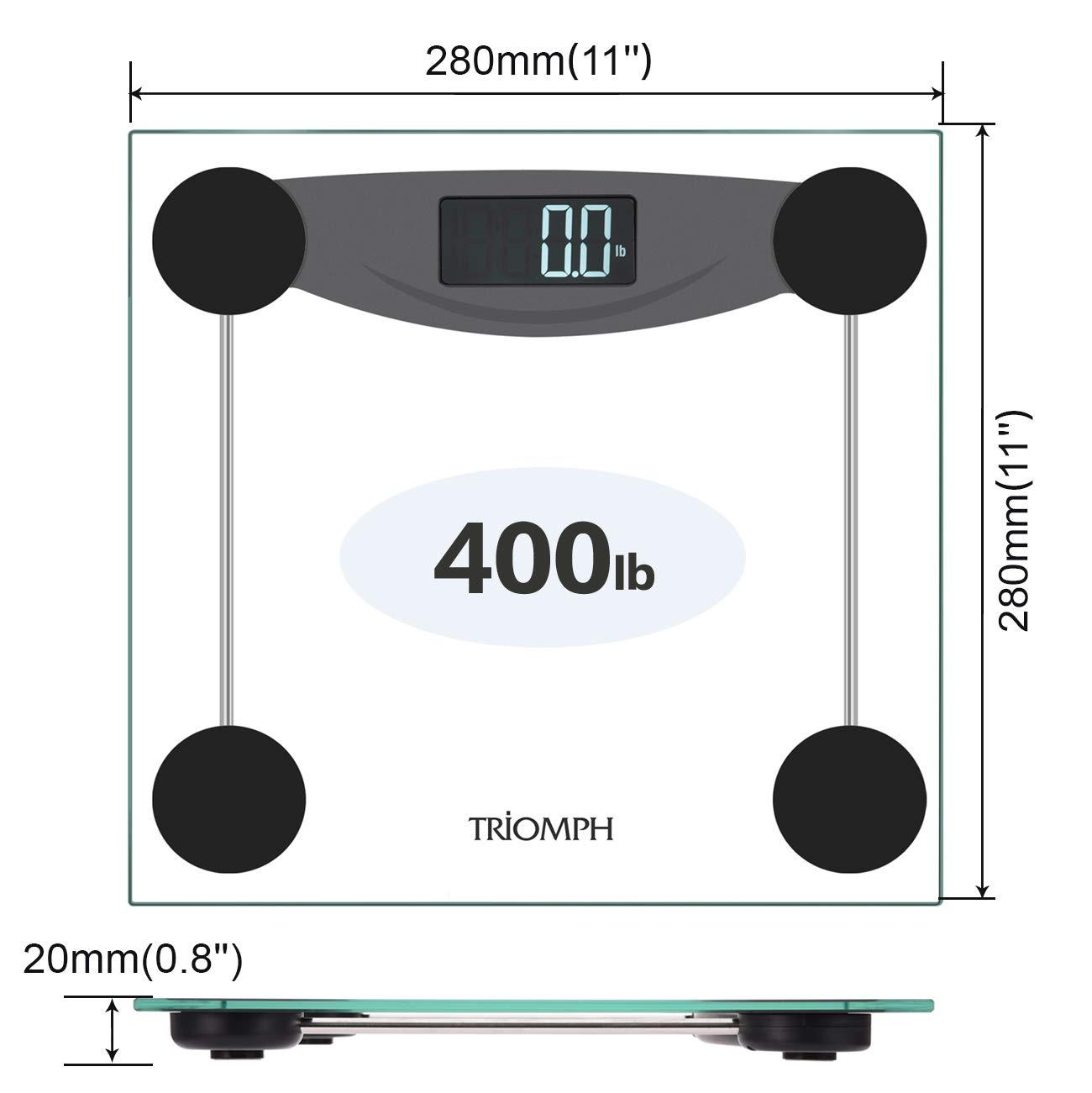 Triomph Smart Digital Bathroom Scale with Step-On Technology - LCD ...