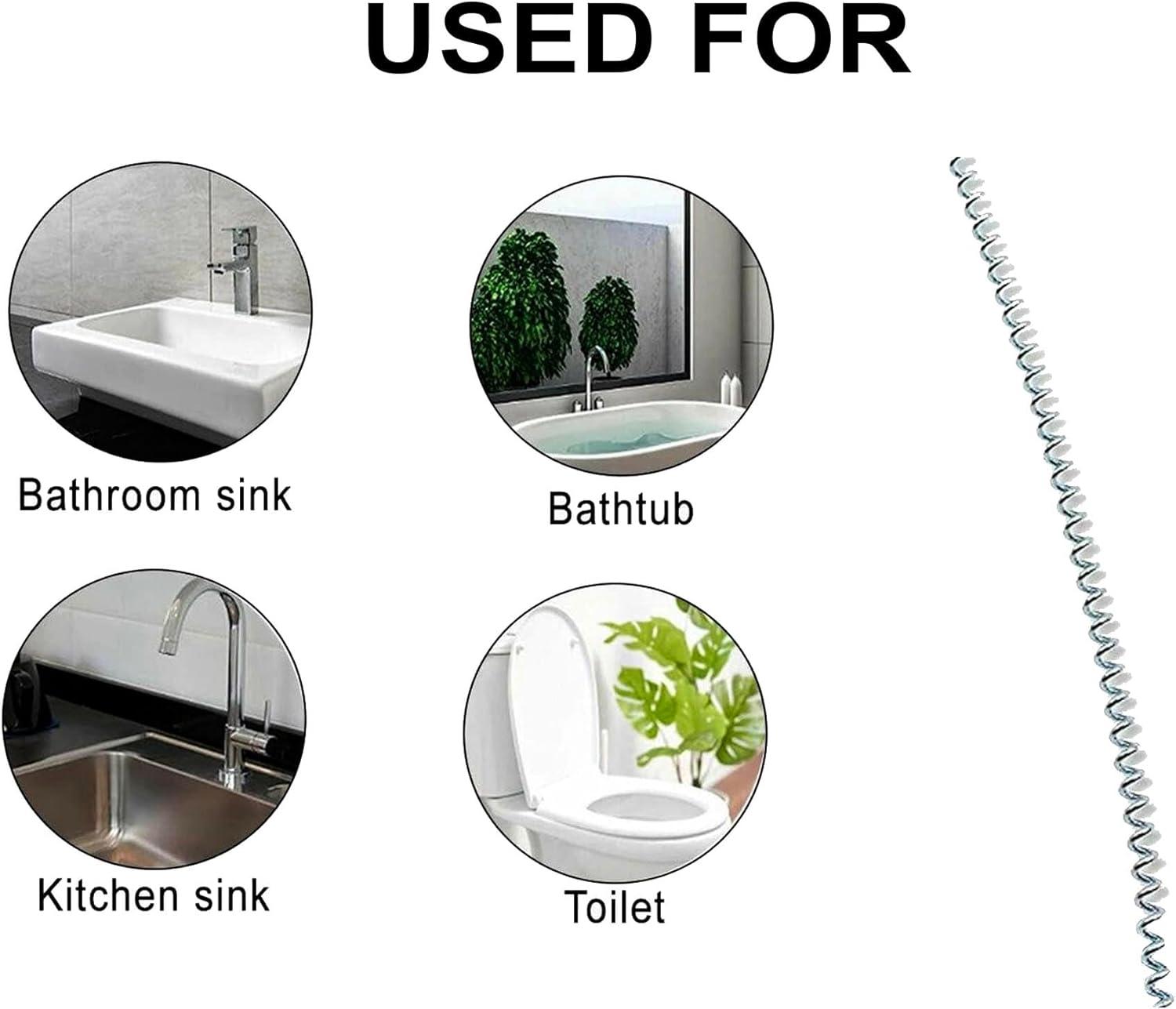 Drain Unblocker Sink 3m Long Kitchen Waste Pipe Cleaner Plunger Shower ...