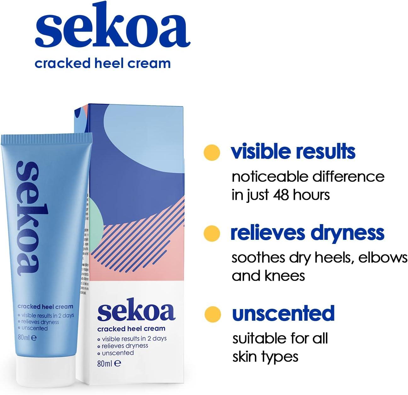 Sekoa Cracked Heel Cream with Urea | 2-Day Results | Unscented Heel ...