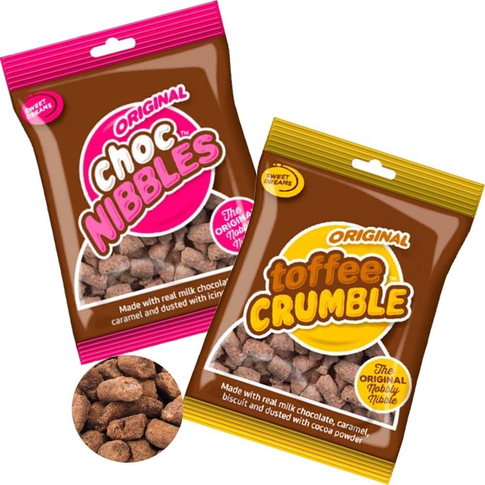 Toffee Crumble & Choc Nibbles Sweets Bag - 2 x Mixed Sweets Bag 150g ...