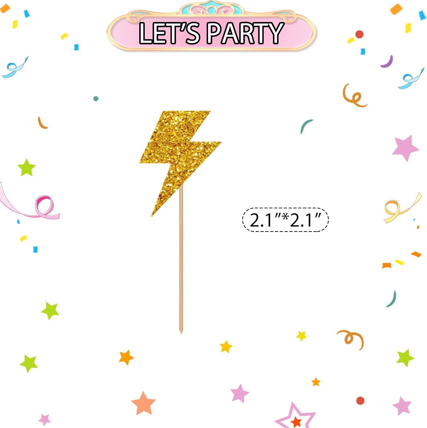 ROSTYAKZ 24pcs Lightning Cupcake Toppers for Baby Shower Lightning Sign ...