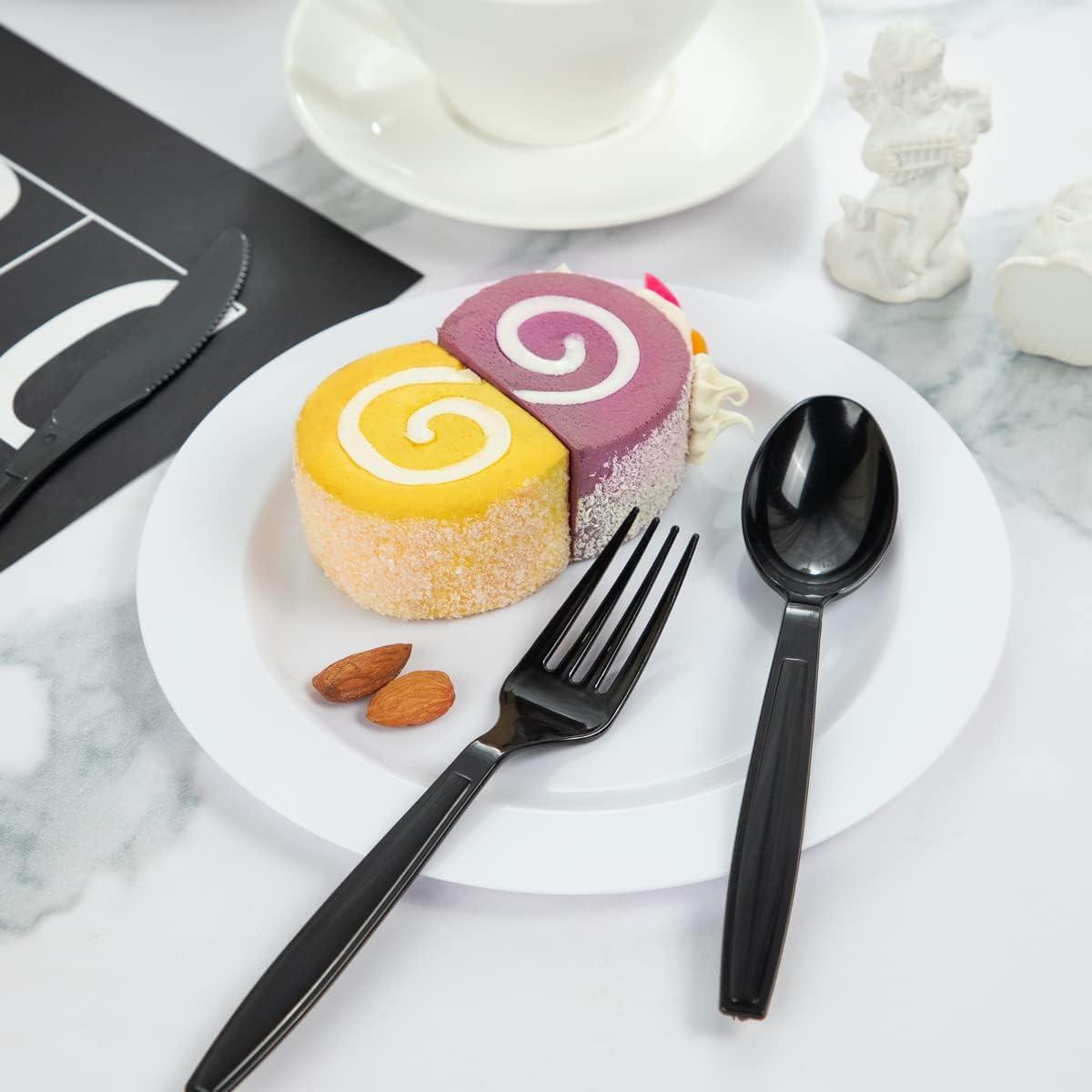 BUCLA 360 Piece Heavy Duty Plastic Silverware Set - Disposable Cutlery ...