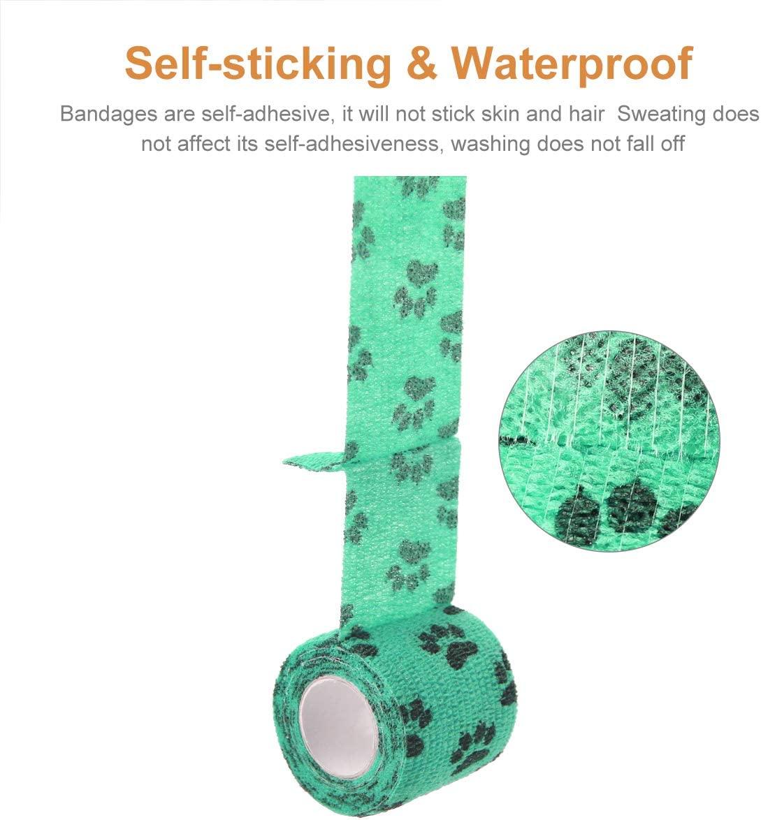 AUPCON Vet Wrap Cohesive Bandages Bulk 2 Inch x 5 Yards for Dogs, Pets ...