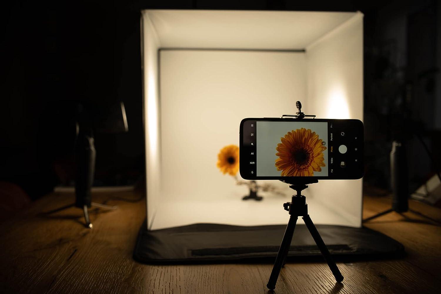 Mini LED Photo Studio Light Box Kit 16x16x16 - Portable Table Top ...