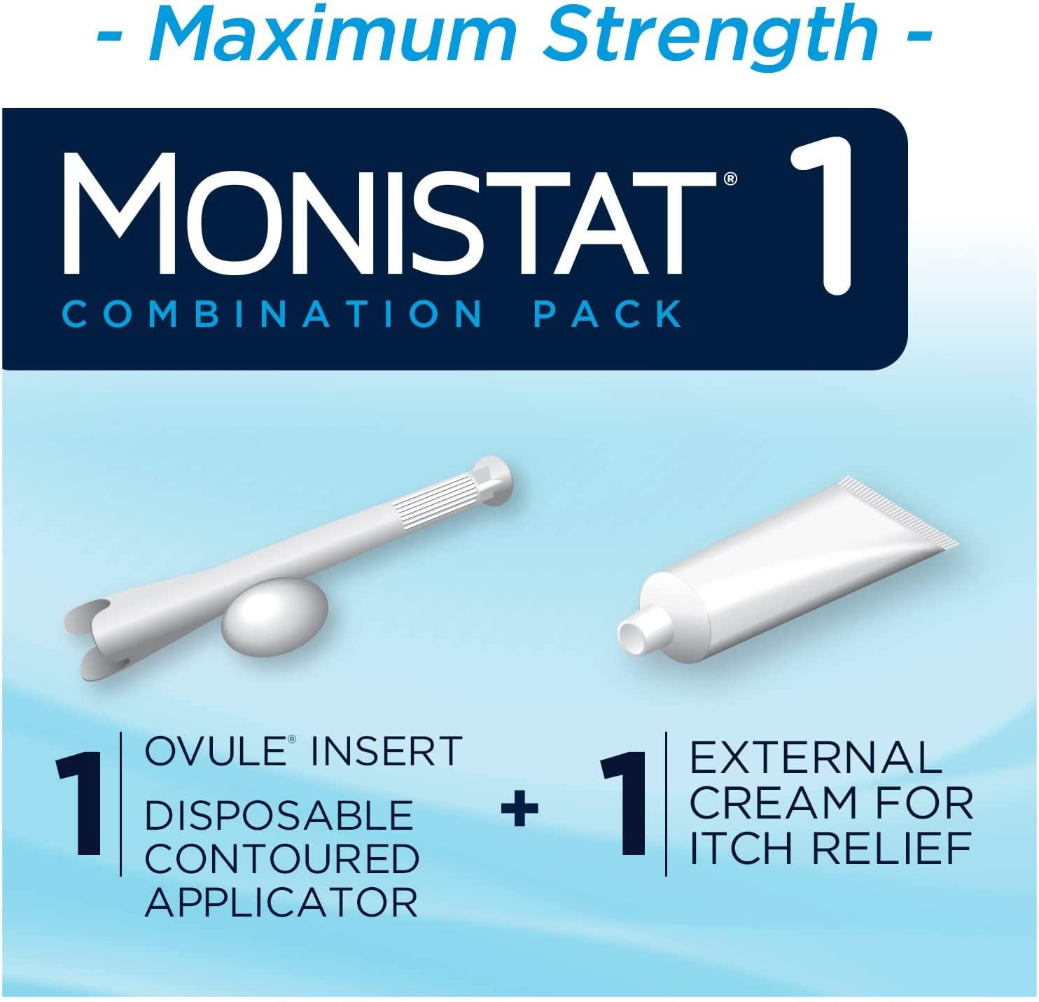 Monistat 1-Day Yeast Infection Treatment Ovule & Itch Cream Combo | Buy ...