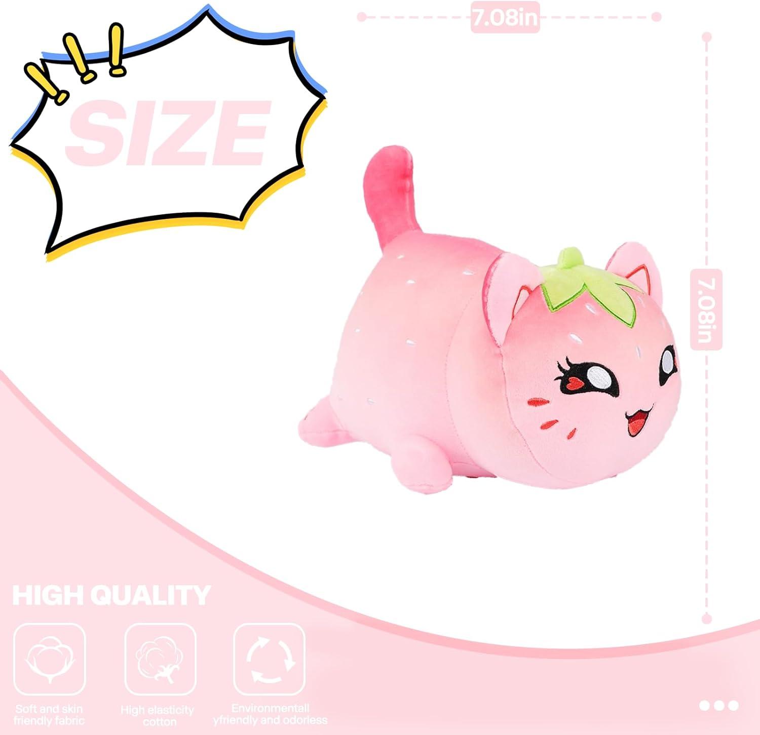 LAIBUY Cat Plush Pillow - Soft Kawaii Kitten Anime Hugging Toy, Cute ...