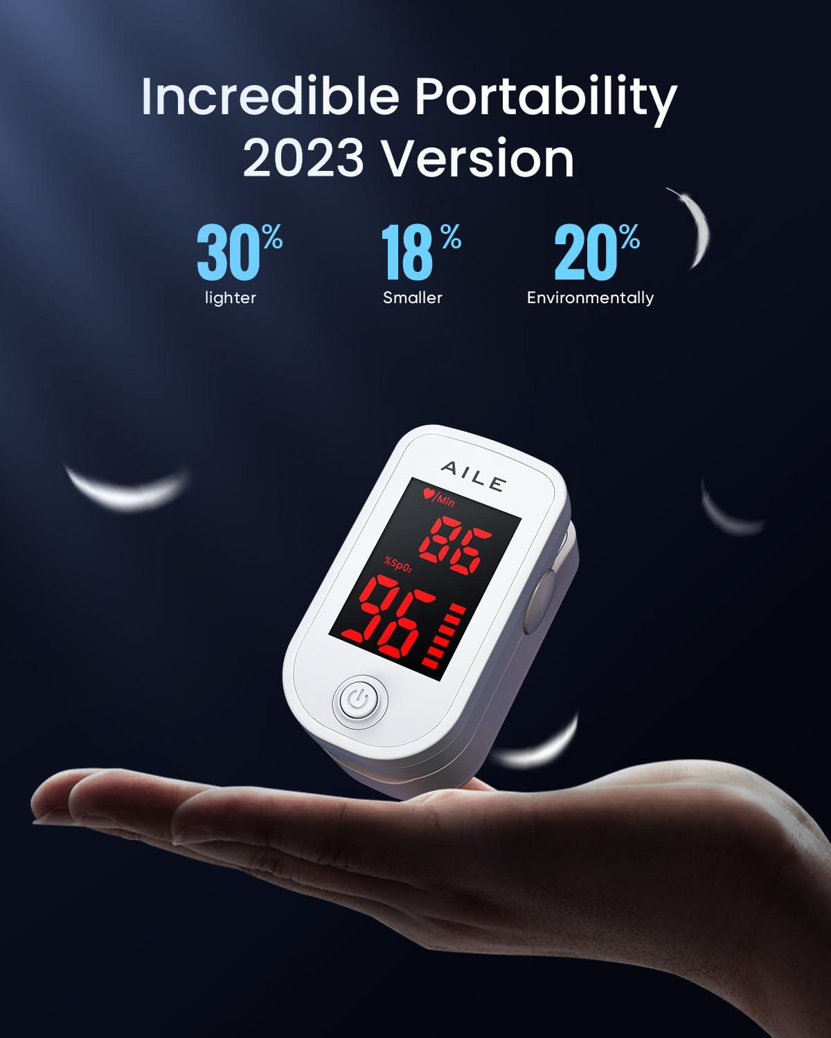 2023 AILE Pulse Oximeter Oxygen Monitor Finger Adults Accurate Fast ...