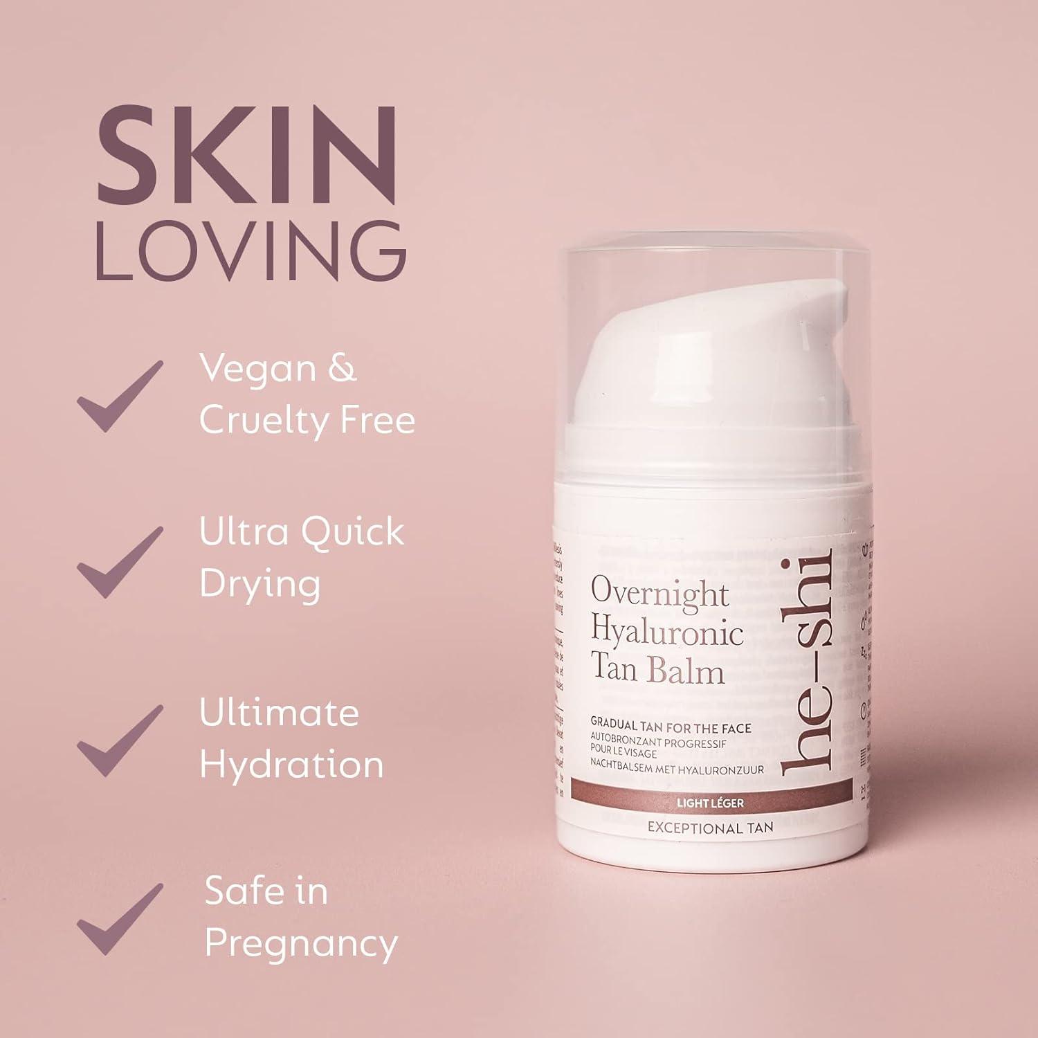 He-Shi Overnight Hyaluronic Tan Balm - Anti-Ageing Face Tanning Balm ...