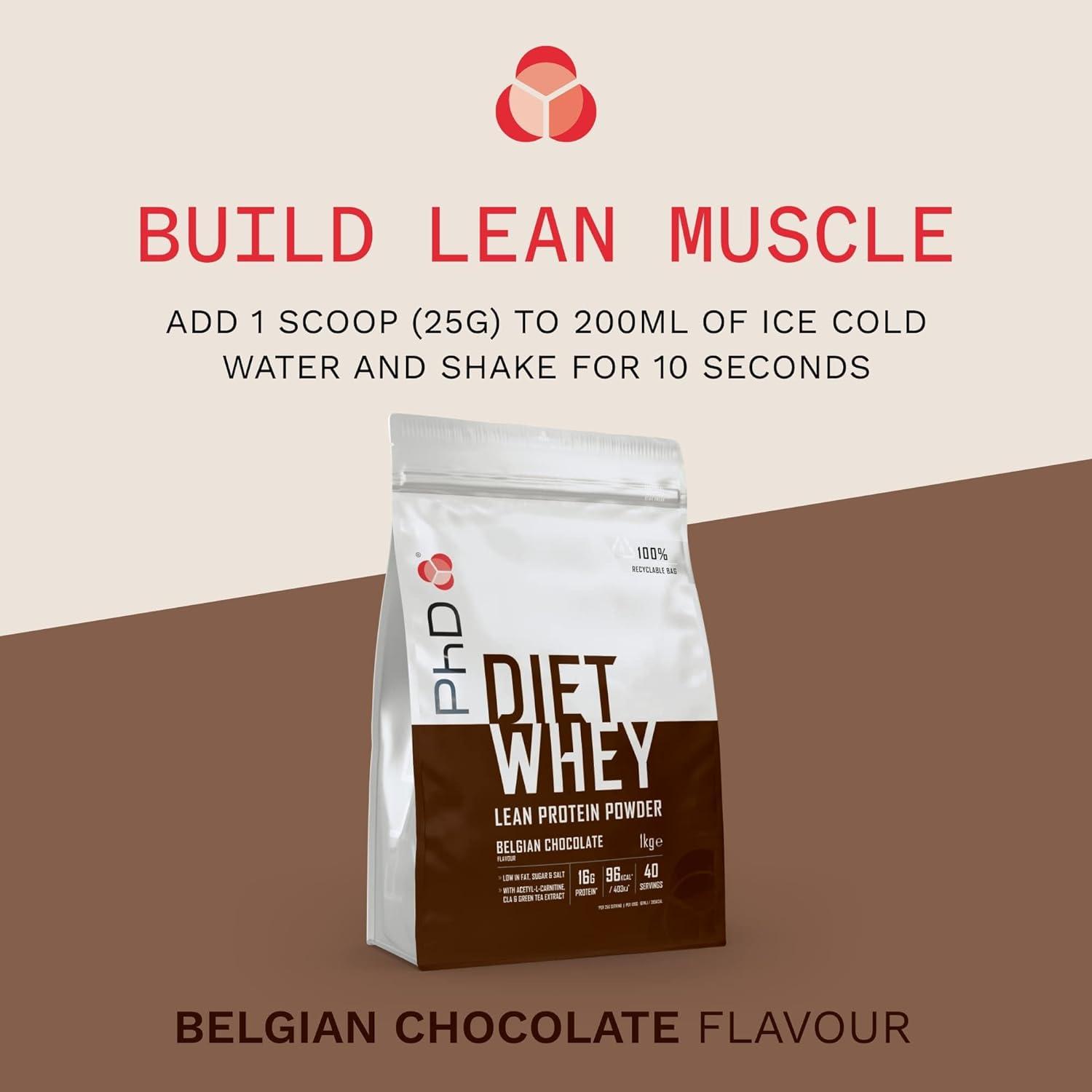 PhD Nutrition Diet Whey High Protein Belgian Chocolate Powder - 40 ...
