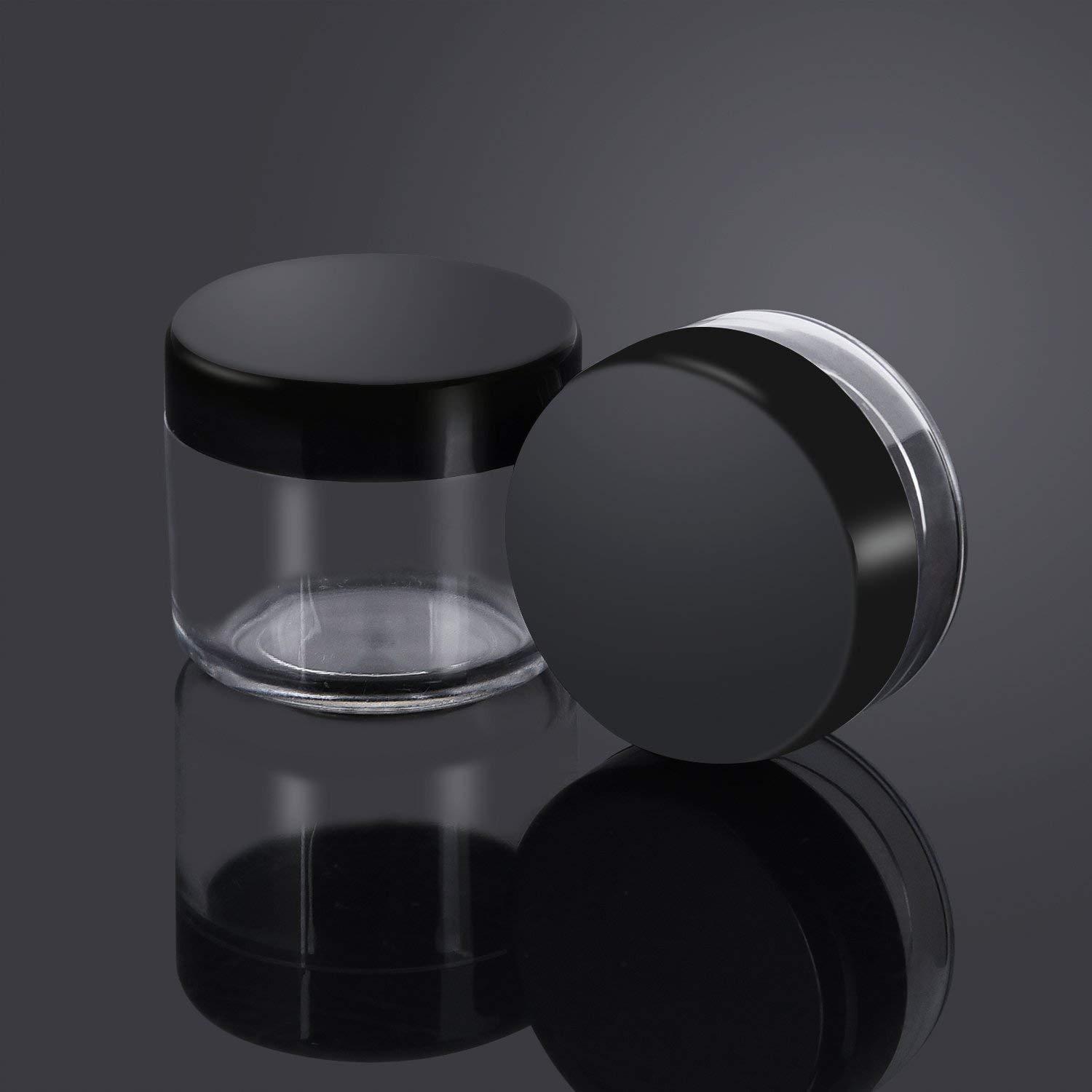 Onwon 10-Piece Clear Plastic Makeup Sample Containers with Mini Spatula ...