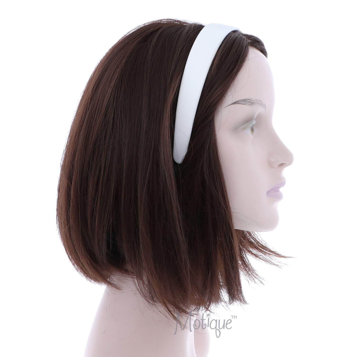 Motique Accessories White 1 Inch Wide Leather Headband for Women and ...