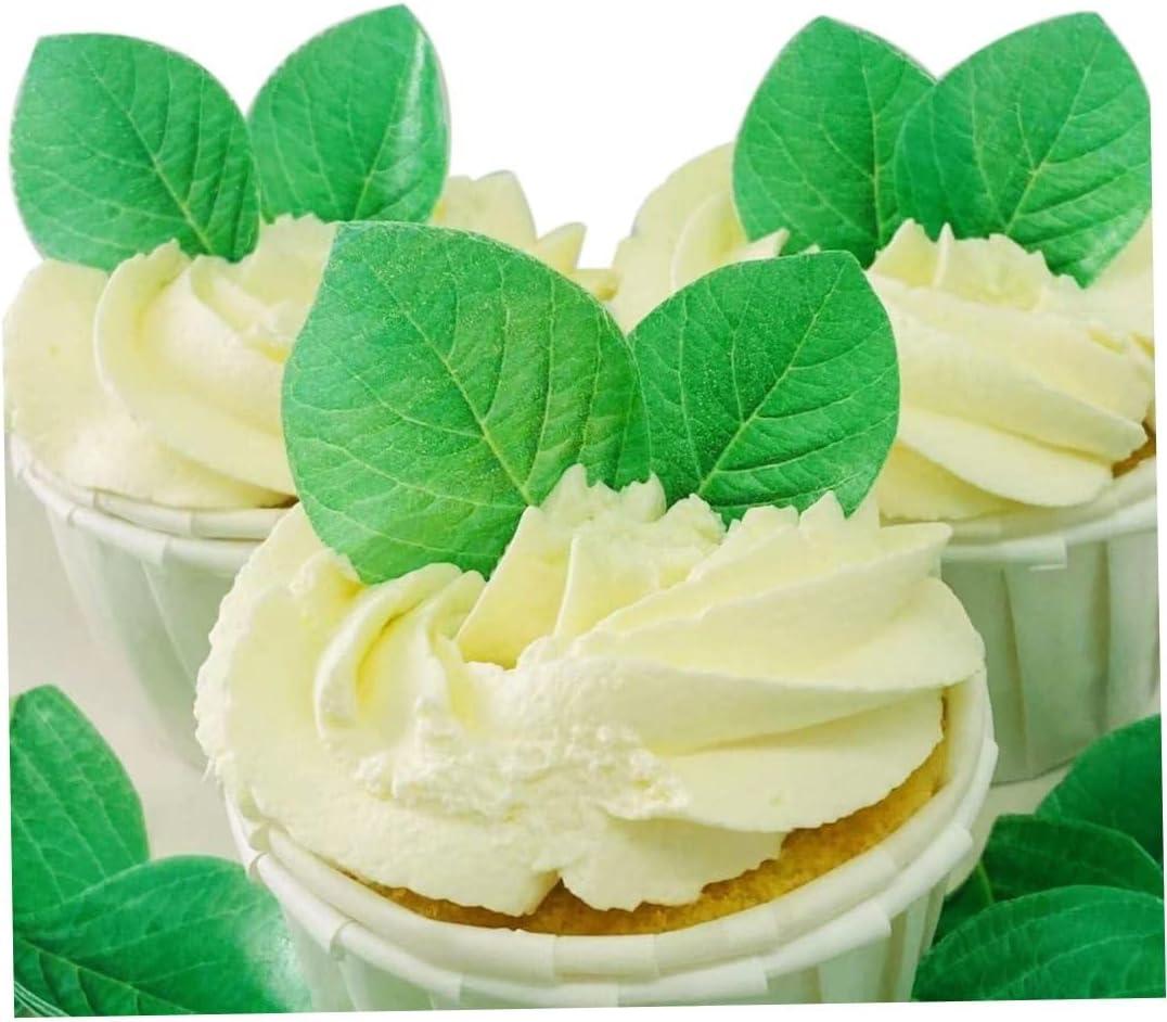 Christmas Green Leaves For Cupcake Toppers Leaf Rice Paper Wafer Paper ...