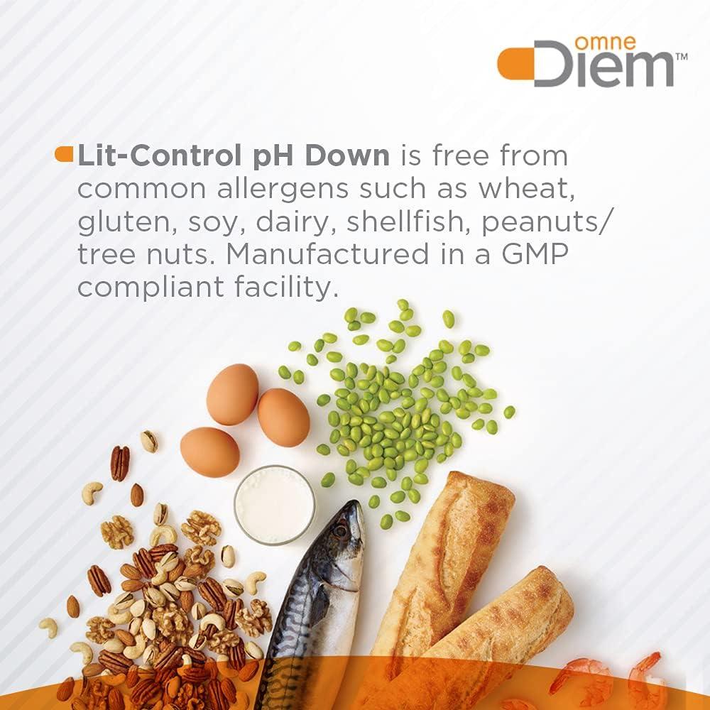 Omne Diem Lit-Control pH Down 60 Capsules - Dietary Supplement for Kidney & Urinary Tract Health ...