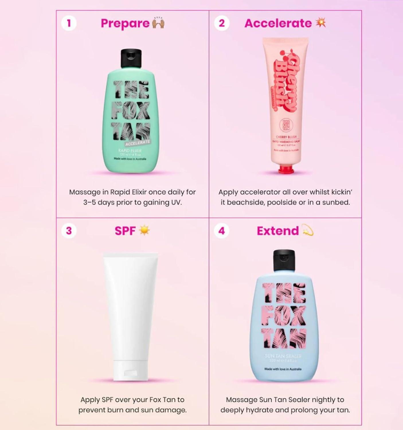 The Fox Tan Cherry Blush Rapid Warming Balm - tanning accelerator for ...