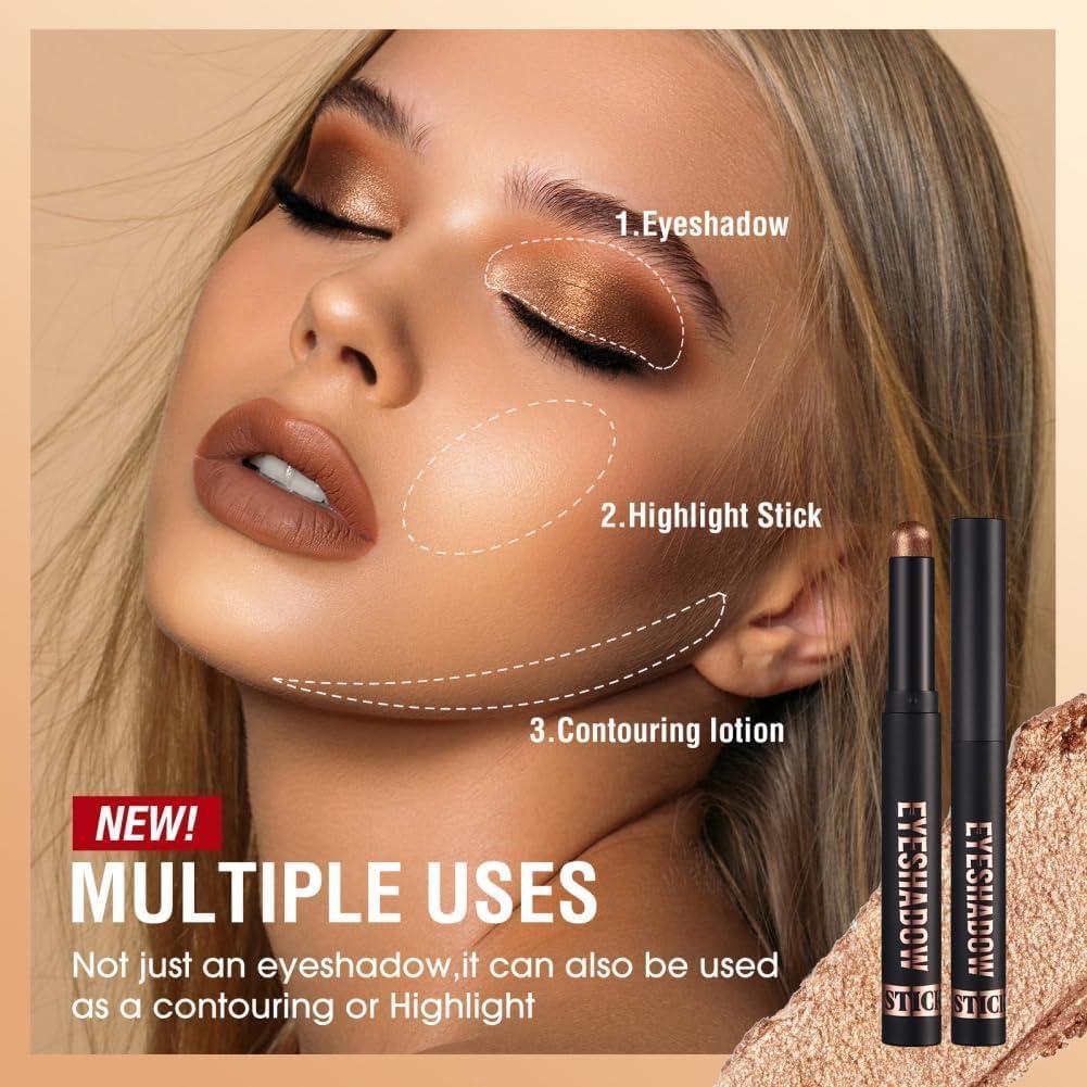 Soft Creamy Matte Shimmer Eyeshadow Stick Set (#11) | Waterproof ...