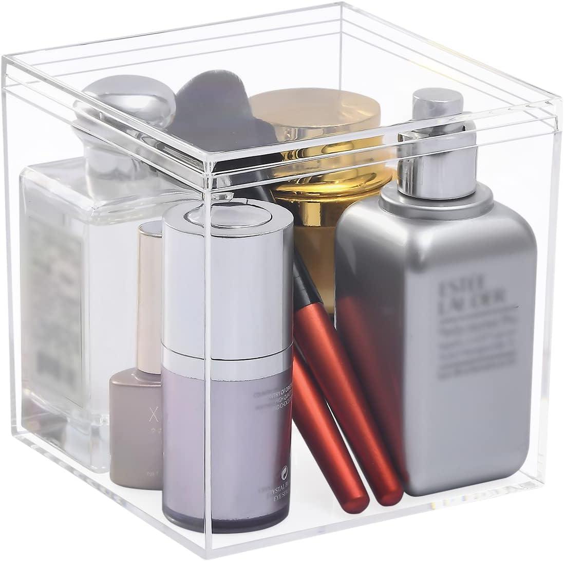 Clear Acrylic Square Cube Box with Lid - 5.9x5.9x5.9 Inches - Plastic ...