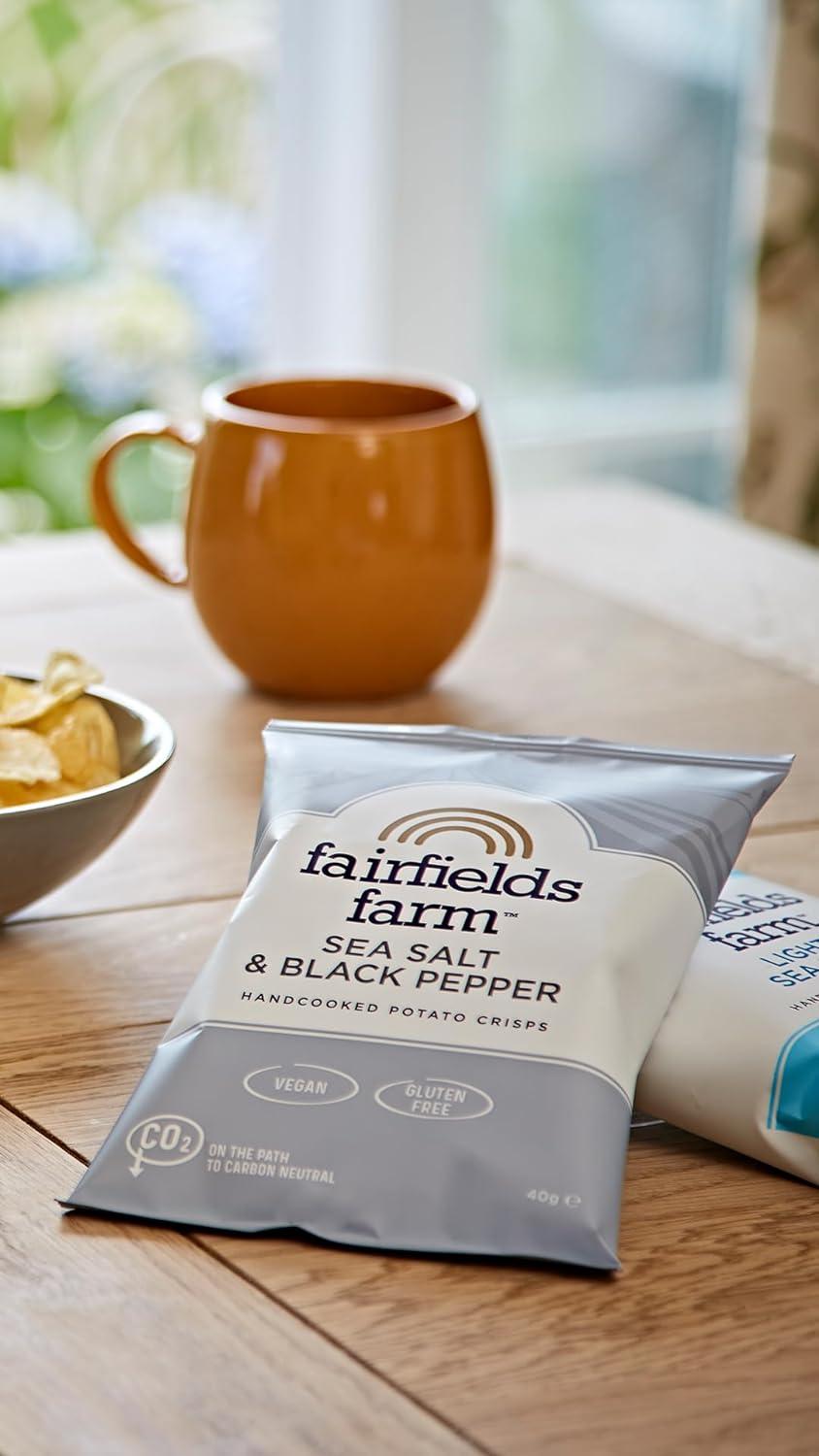 Fairfields Farm Crisps Sea Salt & Black Pepper Cooked Potato Crisps 40g ...