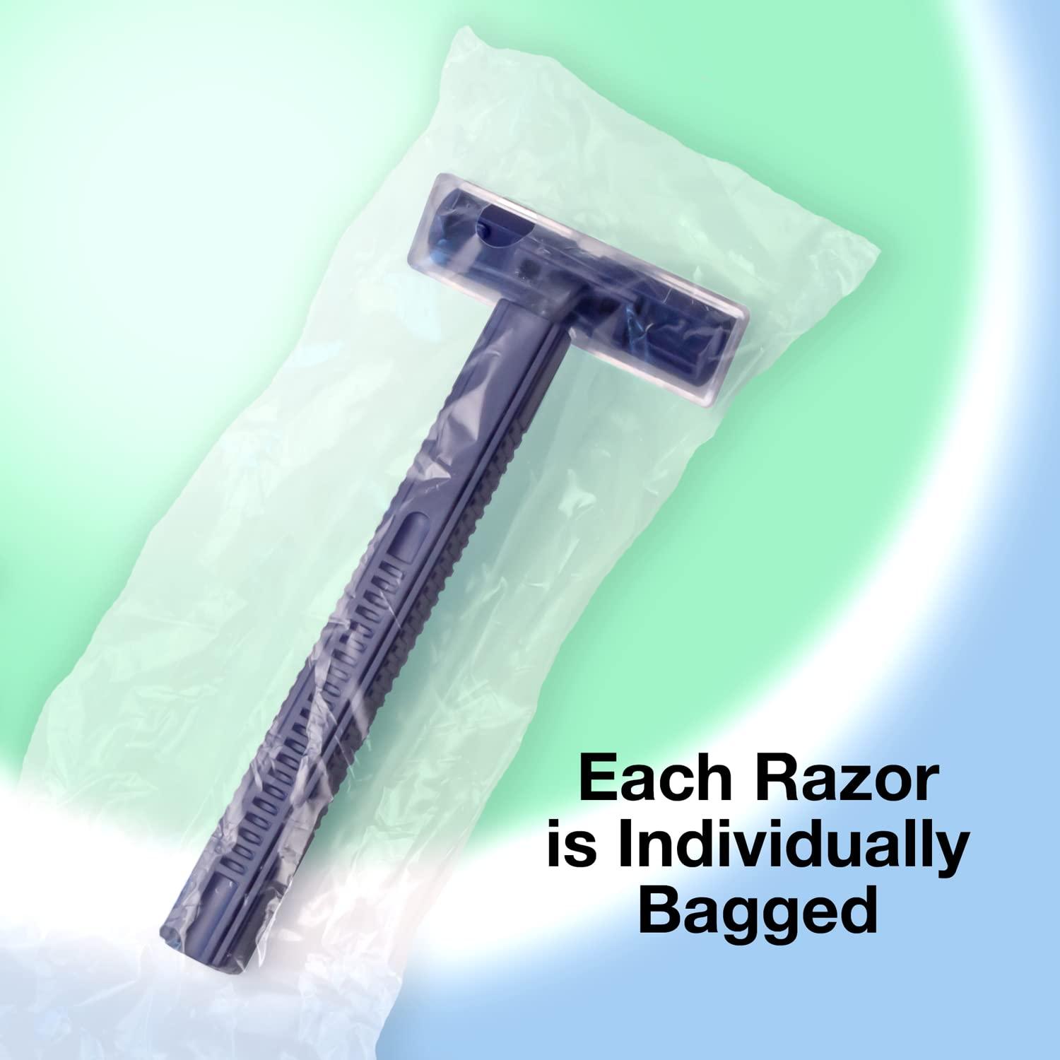 144 Pack Twin Blade Razors Individually Wrapped with Safety Cap ...