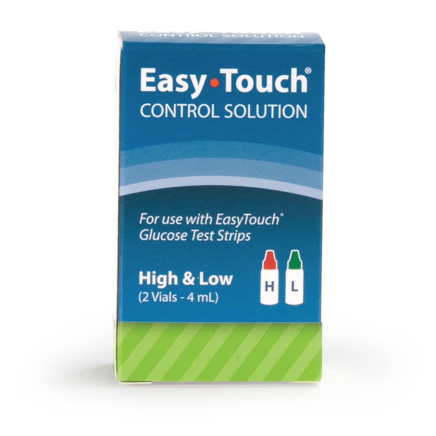 EasyTouch Control Solution Glucose Monitor Kit - Hi & Low - 2 Vials 4ml ...