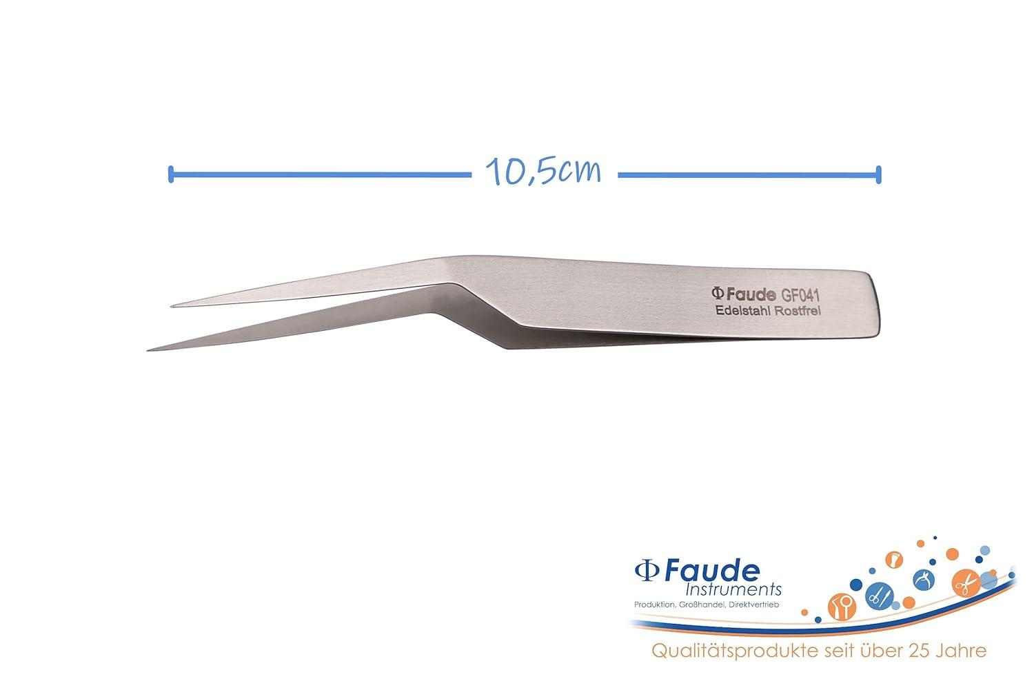 Faude Spring Steel Tweezers Set 3 Precision Tools (Pointed & Blunt) for ...