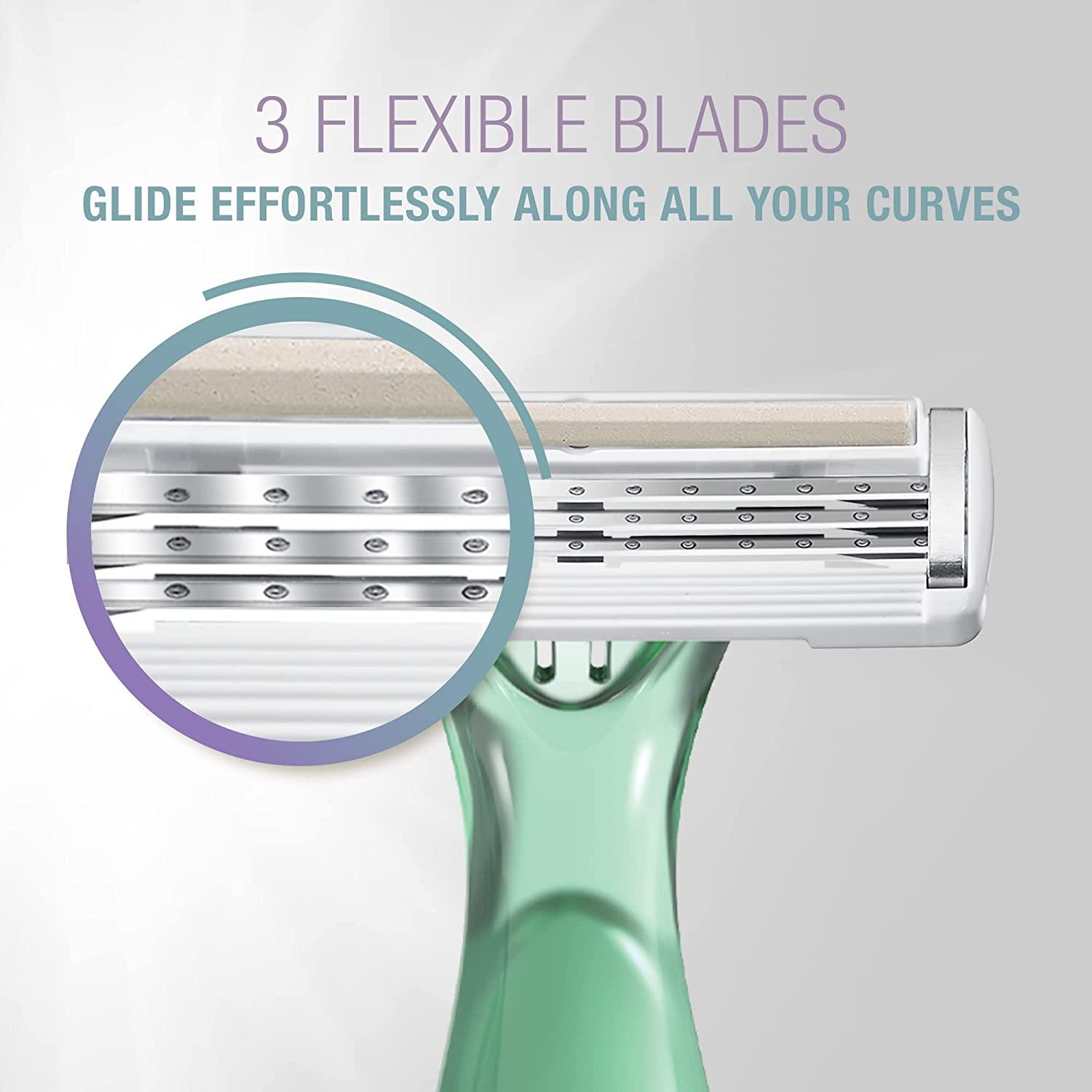 BIC Soleil Escape Women's Disposable Razors - 4 Blade Razor with Almond ...