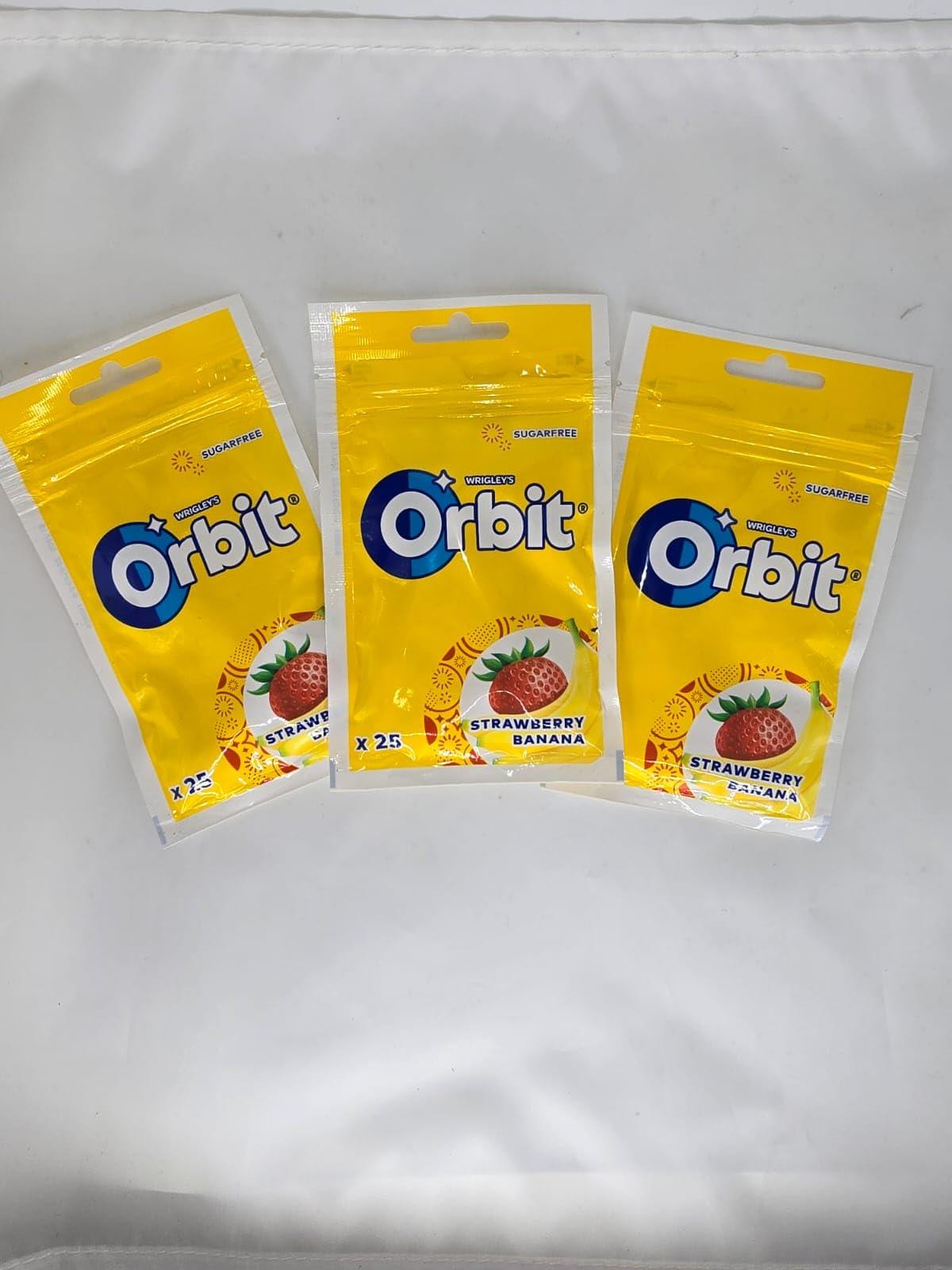 Wrigley's XXL Orbit strawberry & banana Flavour Chewing Gum Bag 3 x 58g x 42 counts | Buy Now ...