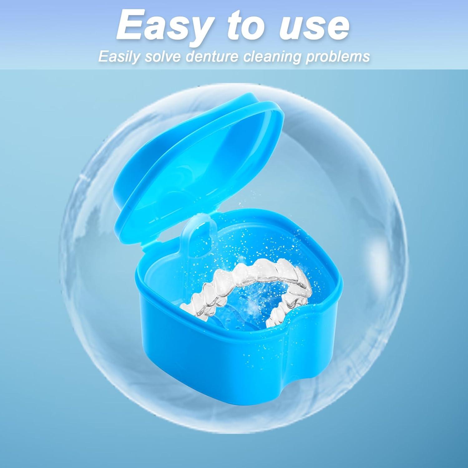 2 PC Denture Storage Box Set | Portable Braces Container & Tooth Rail ...